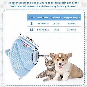 FRIUSATE Cat Cone Collar Soft, Cute Cat Recovery Collar Soft Adjustable Cat Cones to Stop Licking Comfortable Breathable Lightweight Neck Cone for Cats Kittens Pet After Surgery