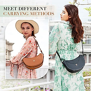 Missnine Shoulder Bag for Women Small Purse Vegan Leather Hobo Bags Crescent Clutch Purses Handbag Ladies Crossbody Bags