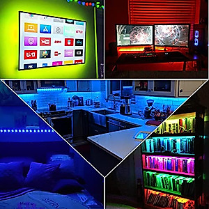 PANGTON VILLA Led Strip Lights 23ft for 85-100in TV, LED TV Backlight Kit with Remote - 16 Color 5050 LEDs Bias Lighting for HDTV