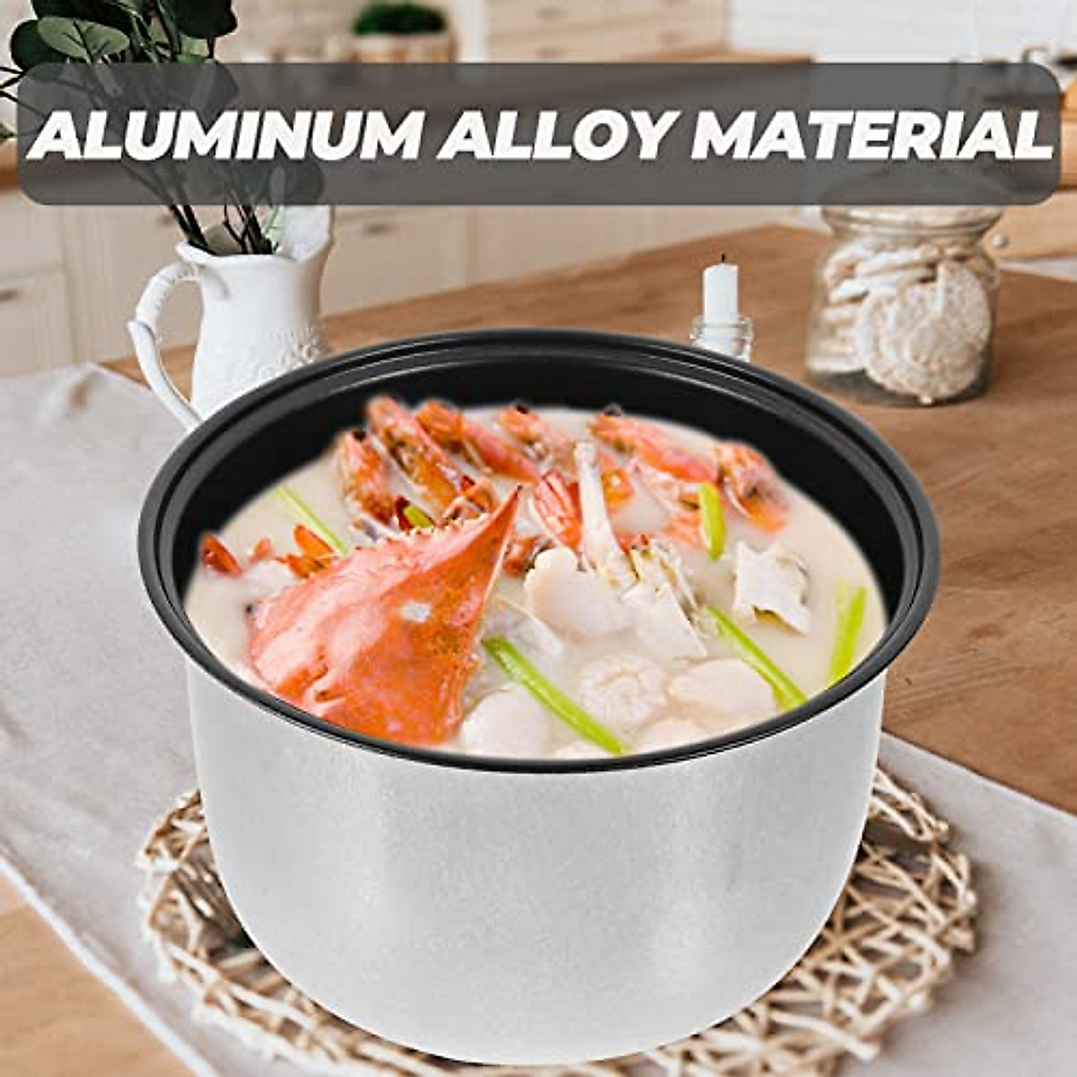 Angoily Rice Cooker 8 Cup Mini Rice Cooker 2 Cup 1 Set of Rice Cooker Inner Pot Rice Cooker Liner Non- Stick Rice Cooking Container Rice Maker Accessories Aroma Rice Cooker Cooking Pot Container