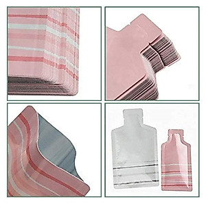 Bottle Shape Open Top Aluminum Foil Pouch Package Bag with Tear Notch Portable Cute Bottle Shape Food Preservation Smell Proof Packaging Pouches (White, 2.9×5.1in (7.5×13cm))