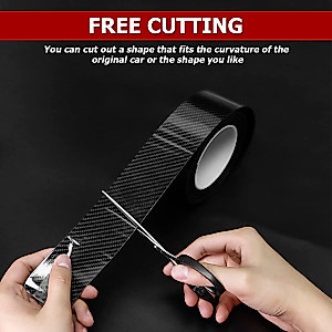 Car Door Edge Entry Guards, 5D Carbon Fiber Anti-Collision Waterproof Protector Tape, Scratch Cover Strip Sticker for Car Door Sill Rear Bumper, Automotive Exterior Accessories for Most Cars
