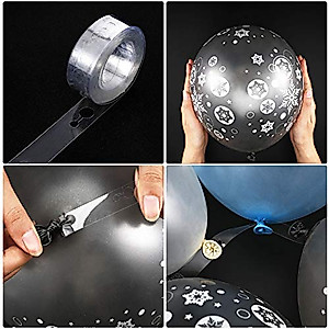 76 Pieces Snowflake Balloon Garland Arch Kit Winter Wonderland Decorations with Clear Silver Blue Paper Snowflake Decor and 100 Pieces Glue for Christmas Xmas Frozen Snow Party Favors Supplies