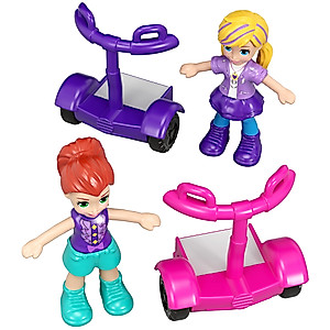 Polly Pocket 2-in-1 Playset, Travel Toy with 2 Micro Dolls & Surprise Accessories, Pocket World Mini Mall Escape Purse Compact