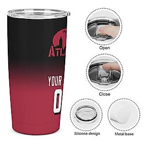 Custom Car Tumbler,Tumblers Stainless Steel 20.8oz,Personalized Football Cup,Sports Travel Coffee Mug,Customized Presents Gifts for Mother's Day Friends Fan Players Coach Lovers,Custom Number and Name
