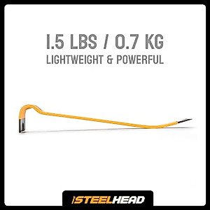 STEELHEAD 15" Heavy-Duty Flat Pry Bar,Integrated Nail Puller,Rust & Corrosion Resistant Enamel Finish,Ultra-Durable Forged Heat-Treated Carbon Steel,Flat,USA-Based Support,SH-PB-B1-15-1