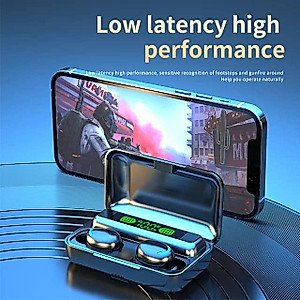 TWS BT 5.0 Wireless Earbuds Mini in-Ear Waterproof Sports Gaming Headset HiFi LED Display Earbuds with Charging Case F9-5