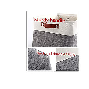 Aeiniwer MANZOO Storage Baskets for Shelves, Closet Storage Bins for Organization, Fabric Bins Cube W/Handles for Organizing Shelf Nursery Home Closet,3PC Pack,Grey/white
