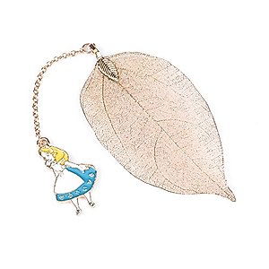 iFCOW Bookmark Creative Gold Metal Leaf with Pendant Fairy Tale Style for Book Paper Reading Kid Boy Girl Student Alice
