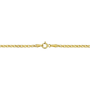 Kooljewelry 14k Yellow Gold Diamond Weave Chain Necklace (2 mm, 20 inch)