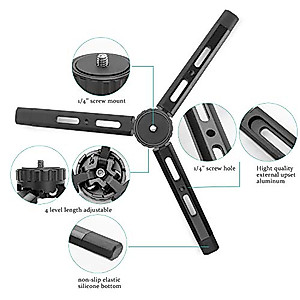 EaxanPic Aluminum Mini Tripod,Desktop Tabletop Stand Tripod for Zhiyun Smooth Q/4, Crane Plus/2, Osmo Mobile, Ronin-S, Vimble 2,Gimbal Handle Grip Stabilizer Tripod