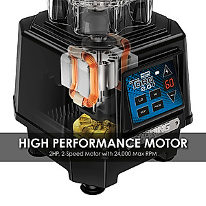 Waring Commercial TBB160P6 TORQ 2 Horsepower Blender, Electronic Keypad with 60-Second Countdown Timer and a 64 oz. BPA Free Copolyester Container, 120V, 5-15 Phase Plug