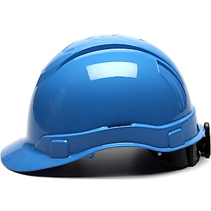 Pyramex Safety Ridgeline Hard Hat 4pt w/ Glide Lock, Light Blue, HP44162