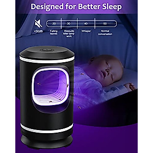 Bug Zapper Indoor, GILAYGROW Insect Trap, Fly Trap, Fruit Flies Trap, Electric Mosquito Killer Trap, Mosquito Zapper, Quiet Mosquito Lamp for Living Room, Office, Kitchen, Bedroom(Black)