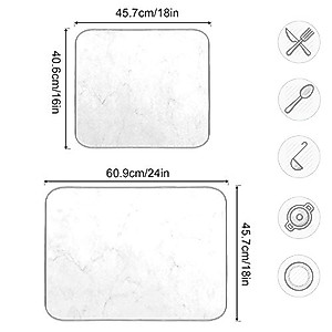 ATTX White Marble Dish Drying Mat for Kitchen, Easy Clean Dishwasher Safe Heat Resistant Eco-Friendly Countertop Mat, Christmas Decor 16 X 18 inches