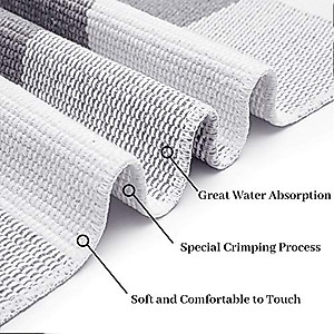 IOHOUZE Buffalo Plaid Checkered Rug -27.5" X 43" Front Door Mats, Washable Rug for Front Porch Decor, Spring Summer Welcome Mats Outdoor, Gray White Rug for Farmhouse/Entryway/Home Entrance