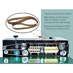 (2-Pack) Replacement Teflon Belts for FR-900 Continuous Band Sealer Machine - FR900