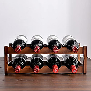 Maydear Multi-Tier Bamboo Wine Rack, Wine Racks Countertop, Freestanding Display Stand Shelves-2 Tier