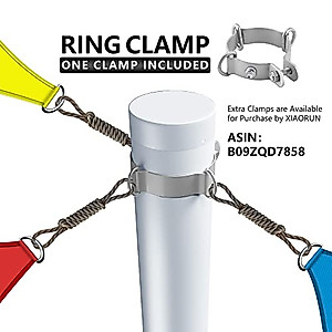 AZAP Shade Sail Poles,10ft Heavy Duty Sun Shade Poles with 3-Corner Brace Base, D-Ring Clamp, Section Poles, Poles for Sun Shades Outdoor(1 Pack)