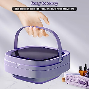 Portable Washing Machine,11L Large Capacity Foldable Washer Machine,Mini Washing Machine for Underwear,Socks,Travel Washing Machine for Camping,Travel Laundry,Apartment,RV,Purple