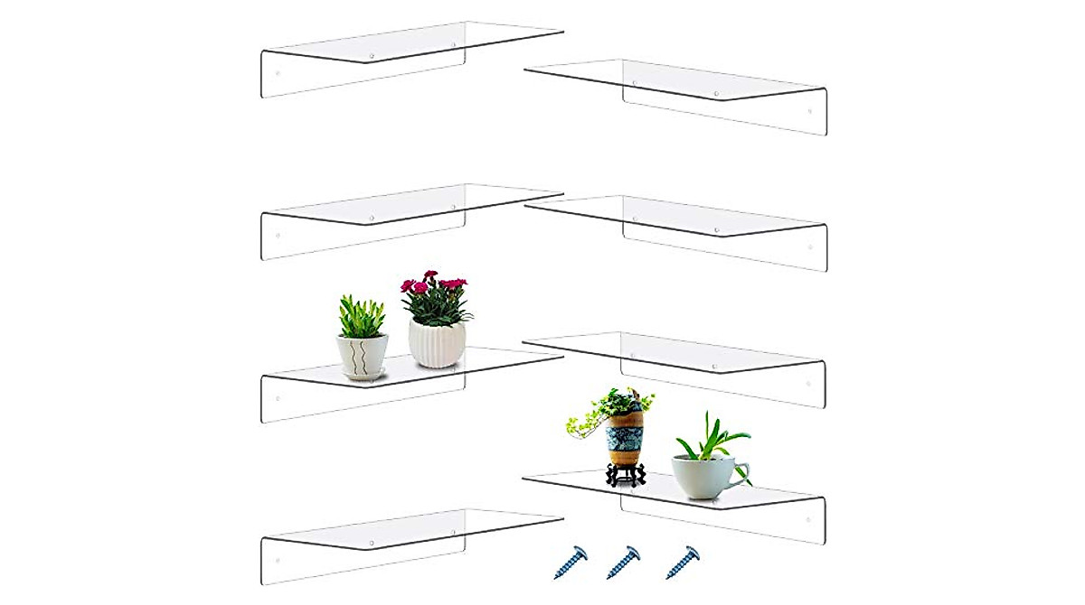 Blulu 8-Piece Acrylic Floating Shelf for Stylish Spaces