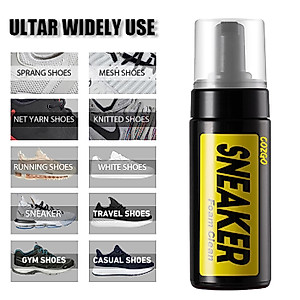 COZGO Shoe Cleaner Kit for Sneaker, Water-Free Foam Sneaker Cleaner 5.3Oz with Shoe Brush and Shoe Cloth,Work on White Shoe,Suede,Boot,Canvas,PU,Fabric,etc