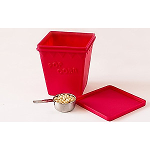 Microwave Popcorn Popper | Replaces Microwave Popcorn Bags | Healthy Air Popped Popcorn - No Oil Needed | BPA Free Premium European Grade Silicone Popcorn Maker by Cestari Kitchen (Red Makes 8 cups)