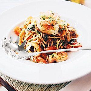 MAGICLULU 2pcs Stainless Steel Spaghetti Spoon Pasta Server Pasta Spoon Mini Pasta Serving Spoon Spaghetti Server Spoon for Kitchen Table