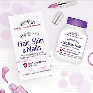 21st Century Hair, Skin and Nails Extra Strength Tablets, 90 Count (27847)