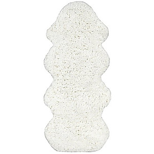 nuLOOM Hand Tufted One and a Half Piece Faux Sheepskin Accent Rug, 2' x 4' 5", Natural