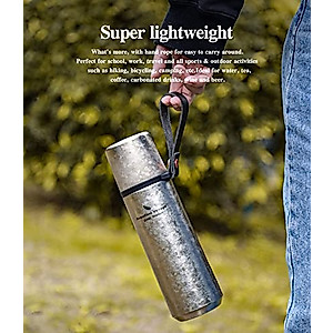 Boundless Voyage Titanium 17 fl oz/510ml Vacuum Water Bottle Double-Walled Lightweight Coffee Bottle Leak-Proof Sport Bottle for Travel Outdoor Office