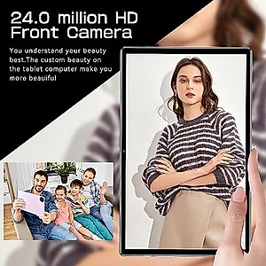 Acogedor 2 in 1 Tablet with Keyboard, 10inch Android Tablet Support 4G LTE Cellular, MT6755 8 Core CPU, 2.4G 5G WiFi Tablet PC, 8+256GB, Bluetooth, 8MP+16MP (US Plug)
