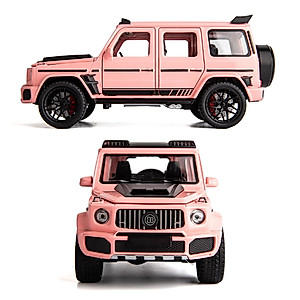 WAKAKAC Model Car 1/22 Scale Benz G800 Alloy Collectible Pull Back Toy Vehicle with Light and Sound Door Can Be Open Toy Car for Boys Adults Gift(Pink)