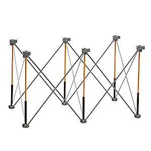 BORA Centipede CK6S 30 inch height Portable Work Stand, Includes 4 X-Cups, 4 Quick Clamps, Carry Bag, Portable Work Support Sawhorse, 2Ft x 4Ft, 30 inch work height, 2500lb weight, Orange/Black