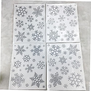 NOLITOY 20 Sheets Snowflakes Glass Decals Sparkling Snowflake Window Clings Christmas Window Decal Christmas Snowflakes Decor Snowflake Invitation Winter Wall Decals Decorate Removable