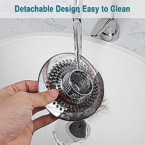 MFTEK Drain Hair Catcher Tub Drain Protector, Stainless Steel Bathtub Shower Drain Hair Stopper Strainer Trap for Shower Bathroom Sink to Catch Hair