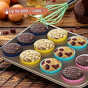 Parmedu 400pcs Paper Cupcake Liners - Standard Size 2 Inches Muffin Liners - 8 Rainbow Colors Baking Cups Cupcake Wrappers, Model BK008