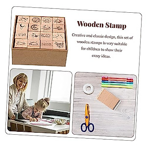 LIGHTAOTAO Kids Stamps 1 Box Wooden Stamp Set Wooden Stamps Stamps Stampers for Stampers Birthday Wood Mounted Rubber Stamp DIY Hand Account Seal Creative Stamps Wood Stamps Kids Stampers