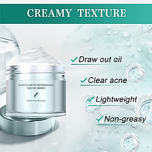 PROYA Facial Peels for Oil Skin, Contains Double AHA, Salicylic Acid, Azelaic Acid, with BASF Controlled Release Technology, Gentle Facial Exfoliator for Blackheads, Large Pores, Wrinkles & Fine Lines, Deep Cleanser 2.7 oz