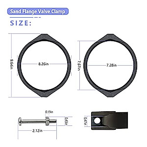 GMX600NM Noryl Flange Valve Clamp 8 to 8.5 inch,Compatible with Hayward S144T Pro Series Above Ground In Ground Pool Sand Filter,For models S144T S164T S166T S180T S210T S210S S220T S220T2 S230T S244T