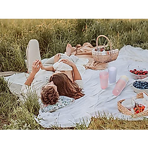 WANCHIY Reusable Plastic Cups- 20 oz Plastic Cups, Plastic Tumblers Set of 8, Unbreakable Plastic Drinking Glasses - Colorful Stackable Party Cups Set (Pack 8-20oz)