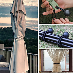 Cingfanlu 10 Pack Patio Umbrella Tie Strap with Outdoor Umbrella Strap Flexible Umbrella Tie Adjustable Securing Straps for Multipurpose Parasol Patio Accessory