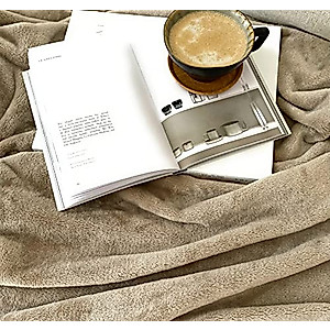 ODDS & ENDS HOME Warm Fuzzy & Supercozy Throw Blanket for Sofa - Taupe Blankets & Throws for Couch and Bed. Full Size Blanket Throw Extra Large Lap Warmer
