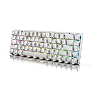 Durgod Hades 68 RGB Mechanical Gaming Keyboard - 65% Layout - Cherry Profile - Doubleshot PBT - USB Type C - Aluminium Chassis (Gateron Brown, White)