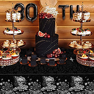 3 Pcs Death to My 20s Tablecloths, Rip to My 20s Tablecloths, 30th Birthday Table Decorations Black Death to My 20s Table Decor Plastic Table Cover for My Youth 30th Funeral Party Decorations Supplies