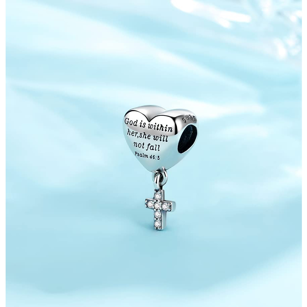 Cross Charm Fit Pandora Charms Bracelet Love Heart Christian Bible Verse Charms Prayer Faith Religious Jewelry Gifts for Women