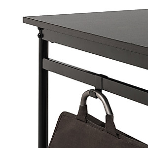 ZINUS Tresa Metal Storage and Monitor Stand Workstation with Espresso Finish, Computer Desk, Easy Assembly, Medium, Black