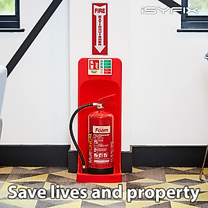 iSYFIX Fire Extinguisher Signs Stickers – 12 Pack 4x12 Inch – Premium Self-Adhesive Vinyl Decal, Laminated for Ultimate UV, Weather, Scratch, Water & Fade Resistance, Indoor & Outdoor