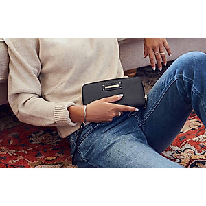 iDeal Of Sweden Chelsea Wristlet Wallet with Cellphone Pocket Clutch (Vegan Leather) (Saffiano Black)