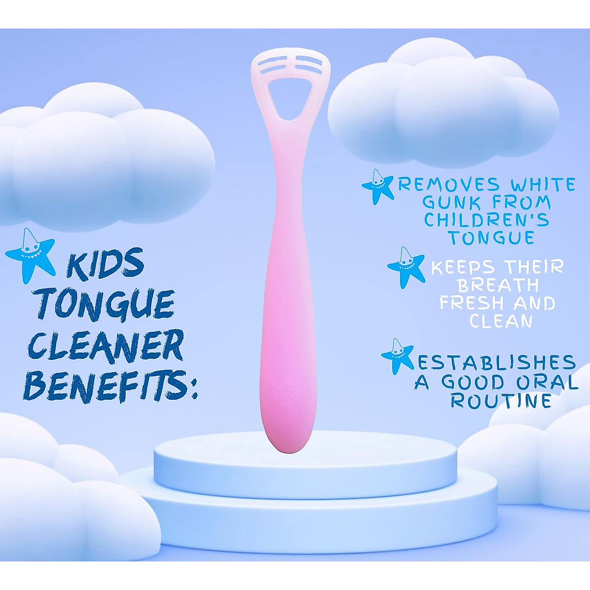 [2PC] Kids U Shaped Tooth Brush Safe Brushing For Teeth and Gums with Silicone Soft Tongue Scraper Cleaner [Ages 2-6] PINK